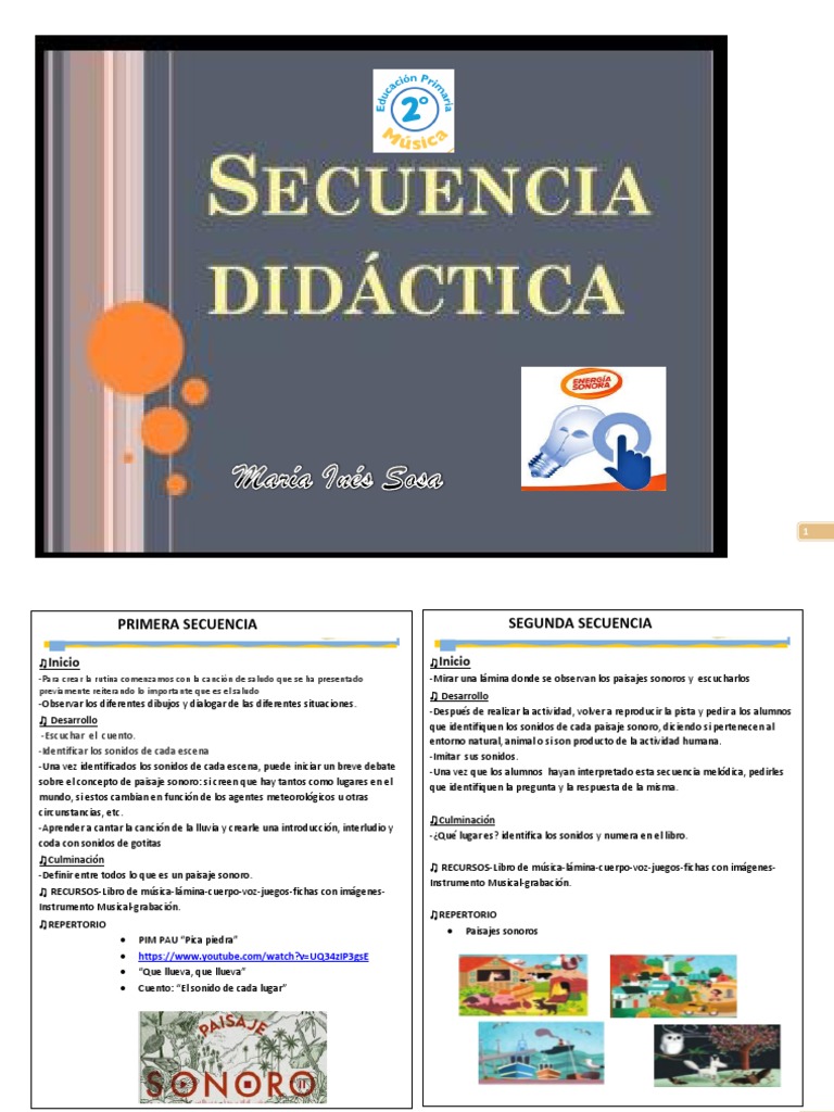 Definitiva Secuencias Didacticas Segundo Grado | PDF | Sonido | Canciones