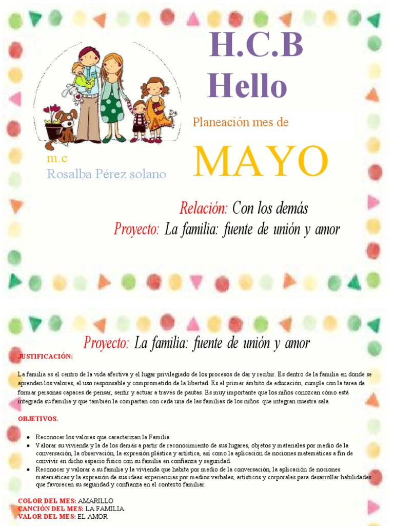 Planeación Mayo Rosalba Perez 2022 | PDF | Amor