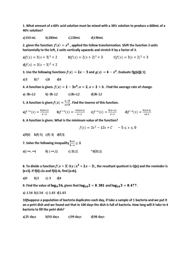 Solving equations and inequalities involving logarithmic, exponential and other mathematical ...