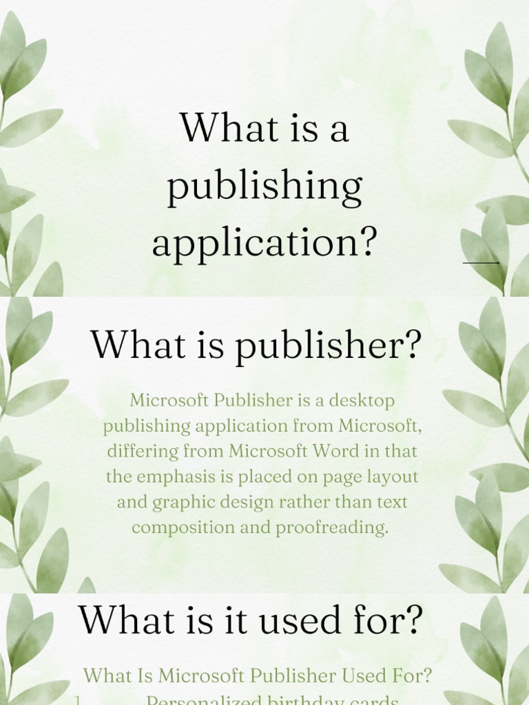 What Is A Publishing Application? | PDF What Is A Publishing Application? | PDF