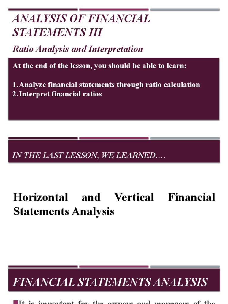 Financial Statement Ratio Analysis Guide | PDF | Revenue | Equity (Finance)