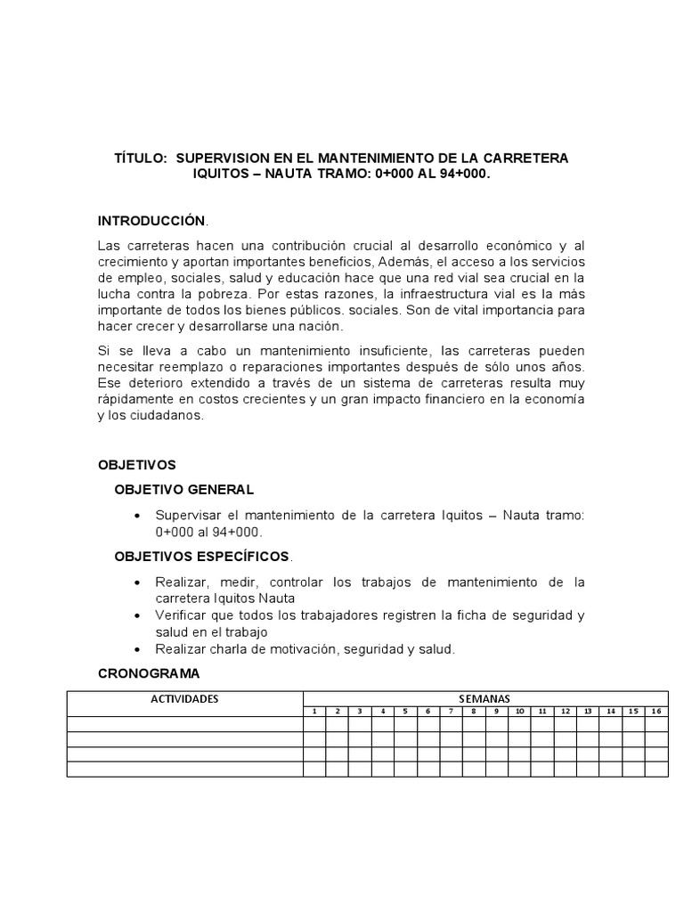 Estructura Plan de Trabajo | PDF Estructura Plan de Trabajo | PDF