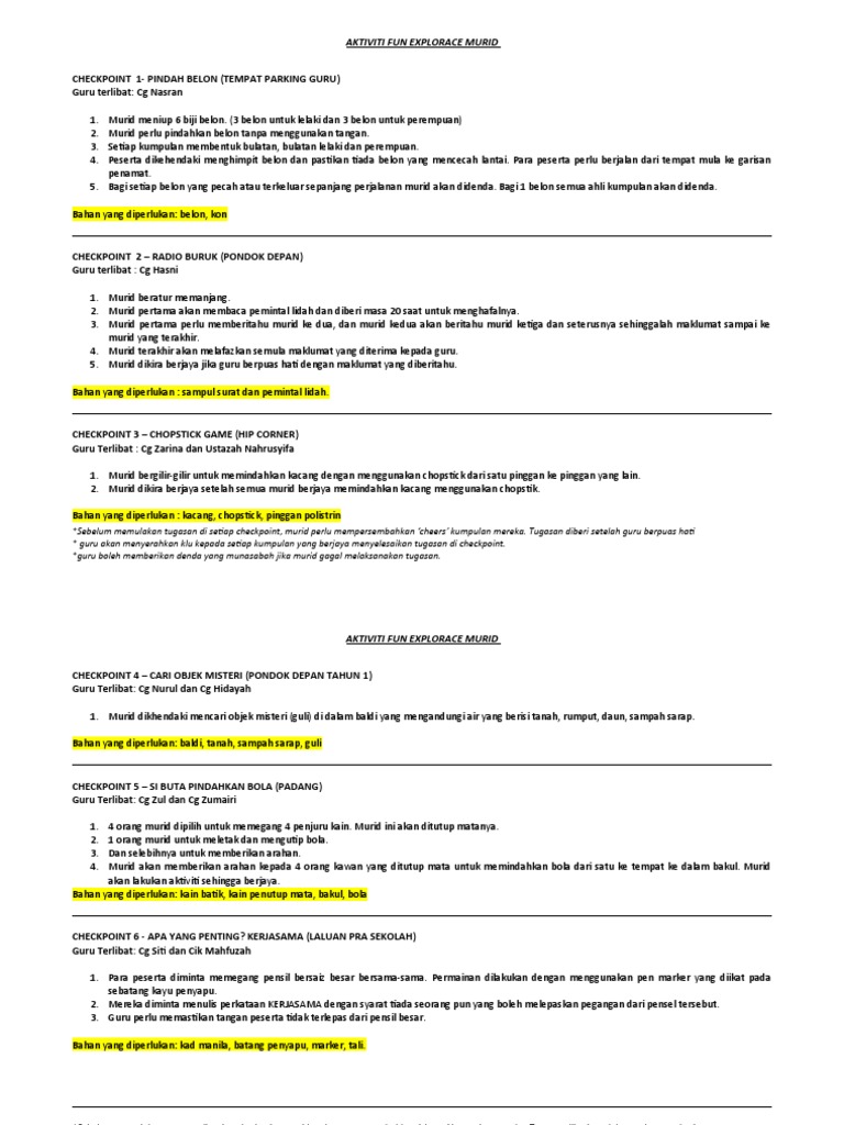 Aktiviti Explorace Bi | PDF