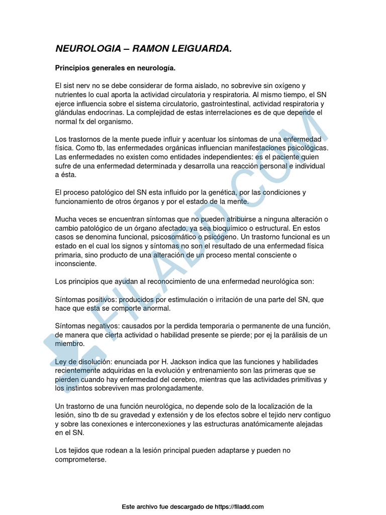 Neurologia - Leiguarda. Cáp. 2 | Descargar gratis PDF | Dolor | Cerebro
