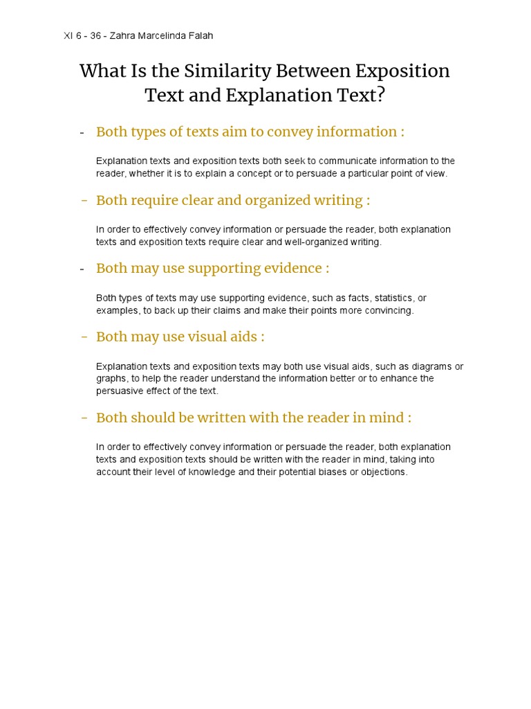 What Is The Similarity and Different Between Exposition Text and ...