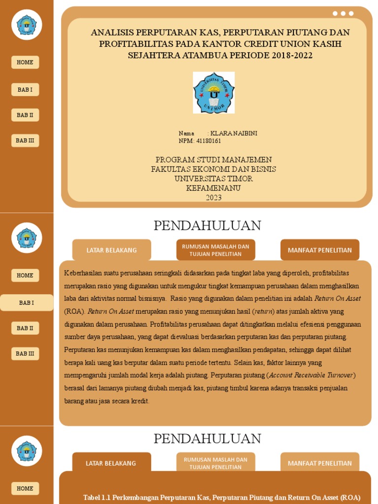 Analisis Perputaran Kas, Perputaran Piutang Dan Profitabilitas Pada ...