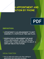 Lesson 1 Take Table Reservation | PDF | Restaurants | Lesson Plan