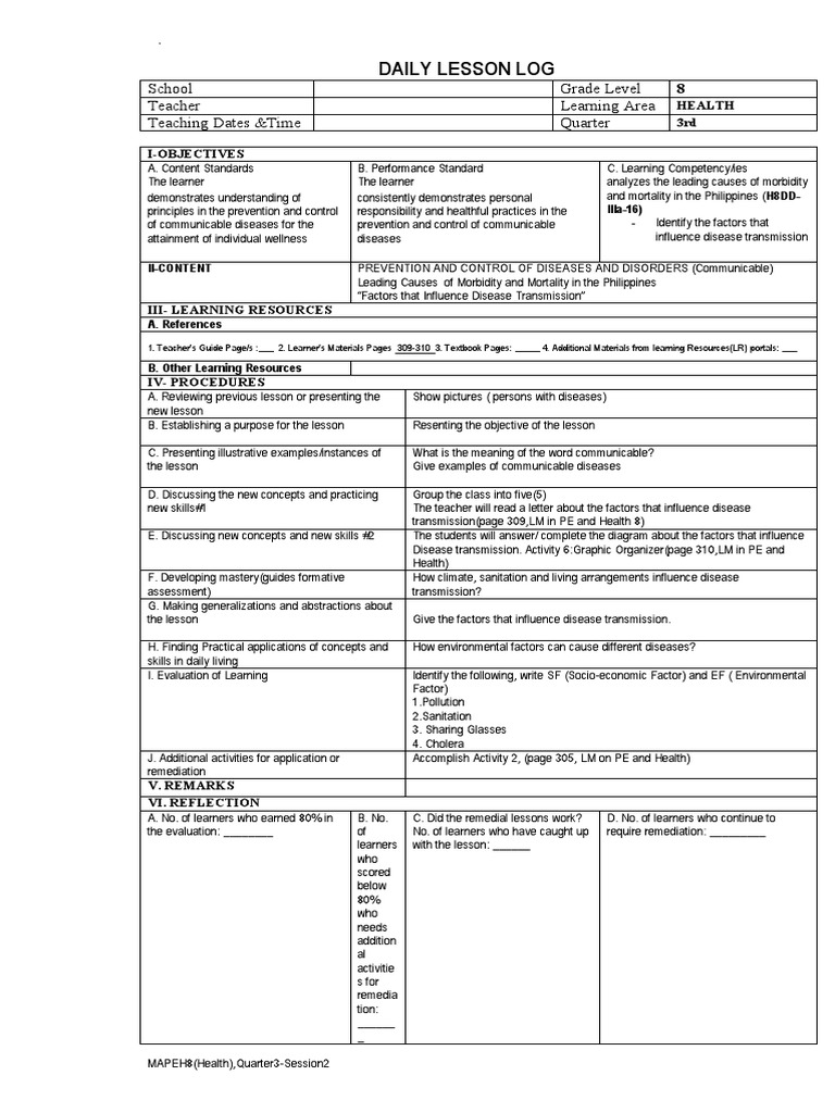 Health 2 Pdf Learning Teachers