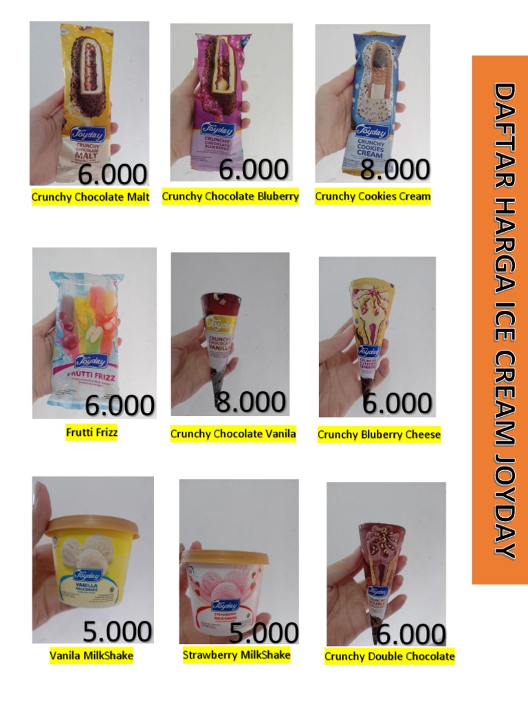 Daftar Harga Ice Cream Joy | PDF