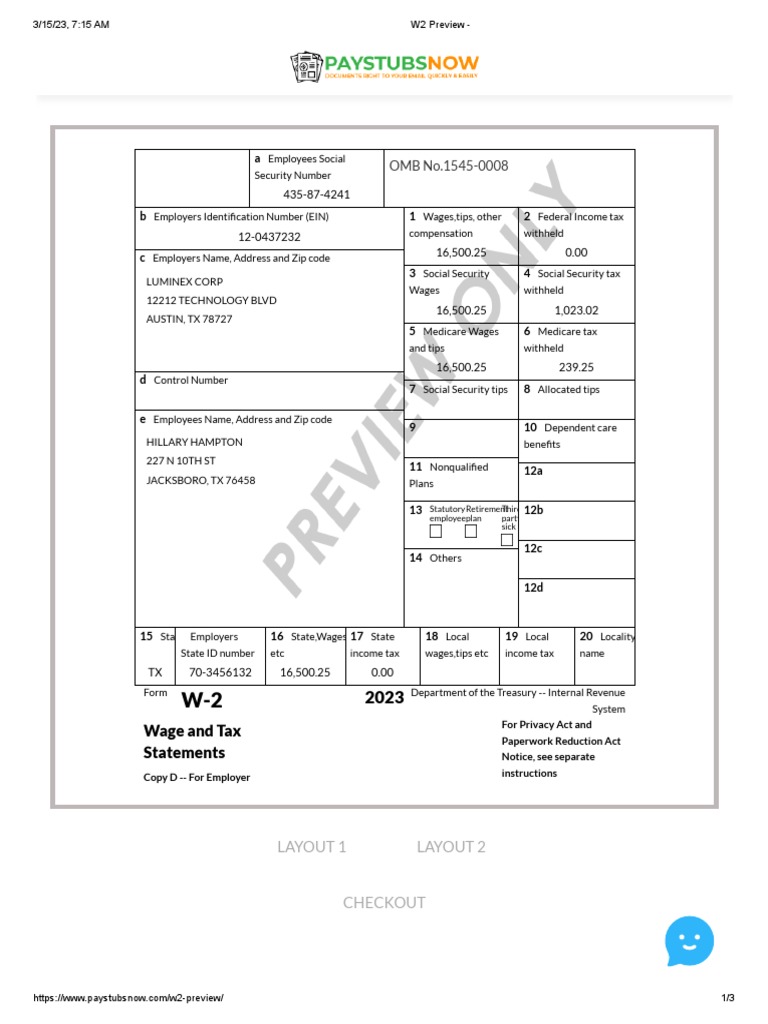 W2 Preview | PDF | Social Security (United States) | Irs Tax Forms
