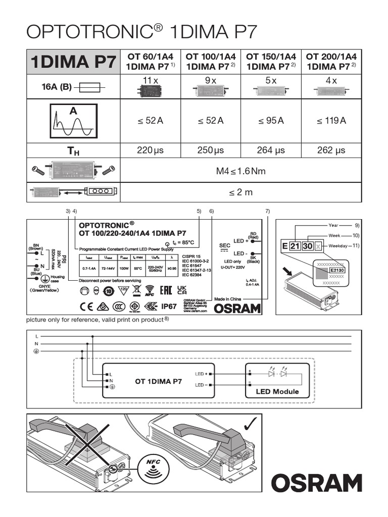 Optotronic 1dima P7 | PDF