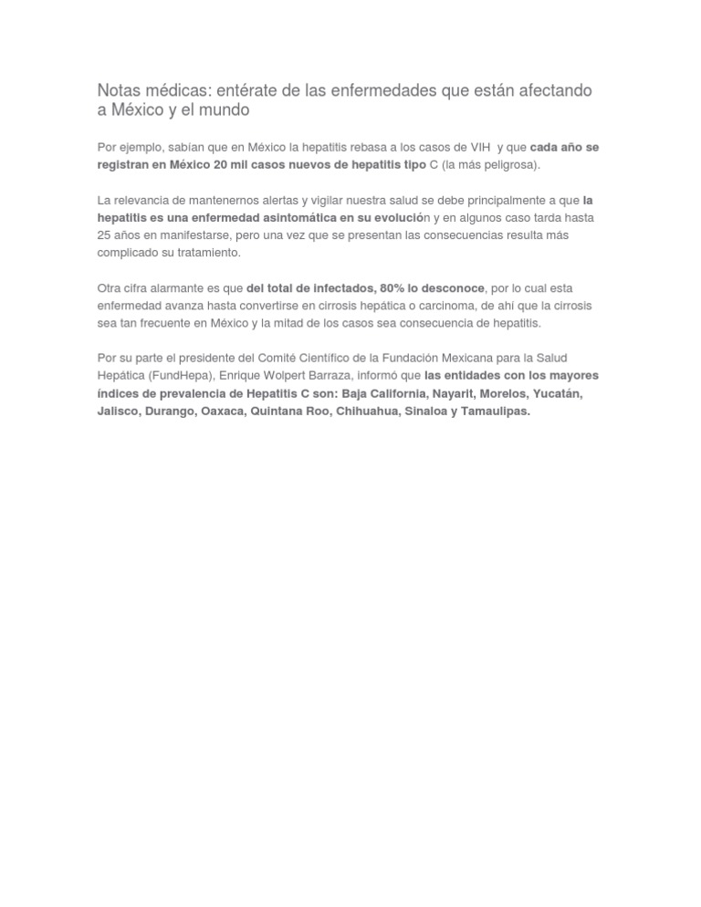 Notas Médicas | PDF