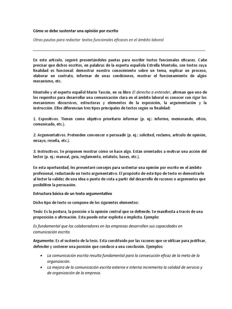 Otras Pautas para Redactar Textos Funcionales Eficaces en El Ámbito ...