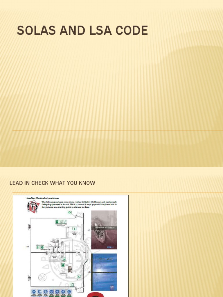 SOLAS and LSA Code Safety Training Guide | PDF