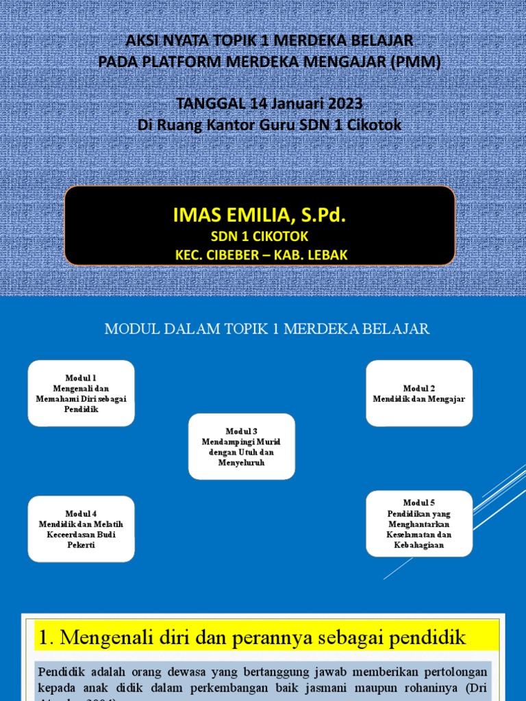 PPT Topik 1 Merdeka Belajar Imas Emilia | PDF