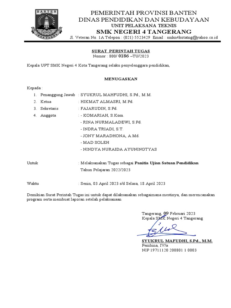 SK Panitia Usp Format Baru 2023 | PDF