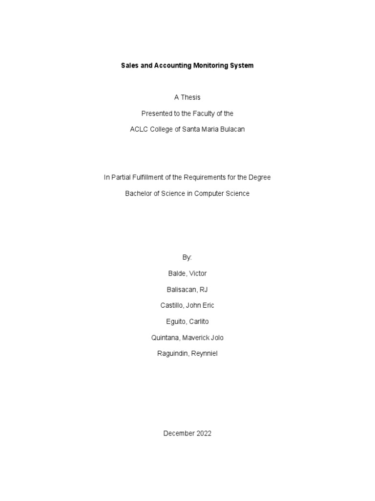 Sales and Accounting Monitoring System | PDF | Use Case | Customer Relationship Management