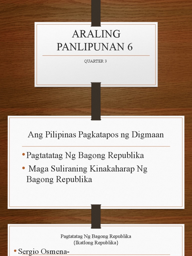Araling Panlipunan 6 Quarter 3-1 | PDF