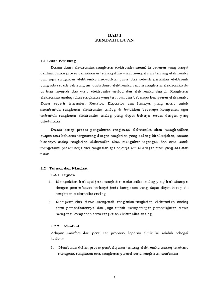 Bab I Proposal Laporan Akhir | PDF