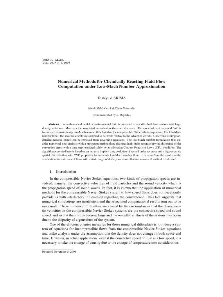Numerical Methods For Chemically Reacting Fluid Flow Computation Under Low Mach Number