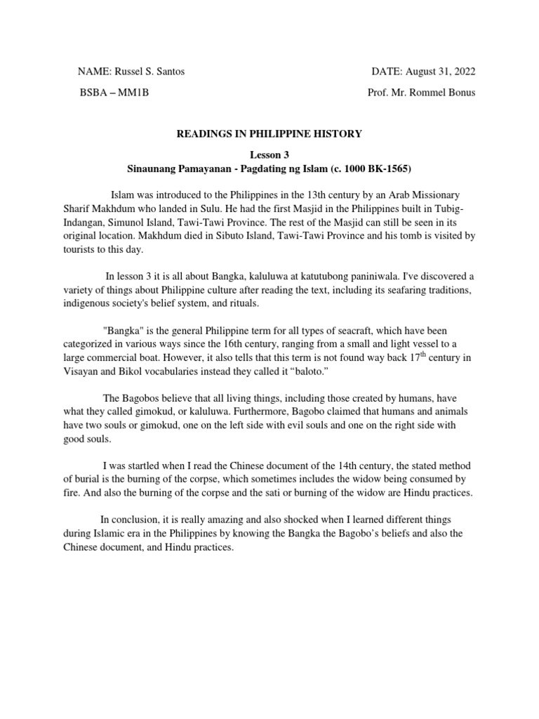 Lesson#3 - RPH - (Russel S. Santos) | PDF