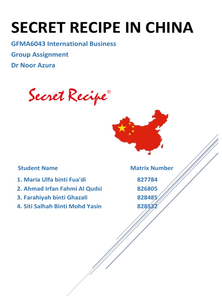 Group Assignment Secret Recipe | PDF | Internationalization | China