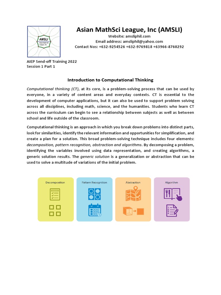 AIEP SO Session 1 Part 1 - G7-8 SC | PDF | Applied Mathematics | Cognitive Science