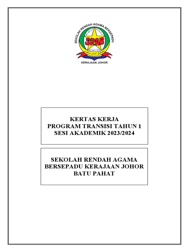 Kertas Kerja TRANSISI TAHUN 1 2023.2024 (Fasa1) | PDF