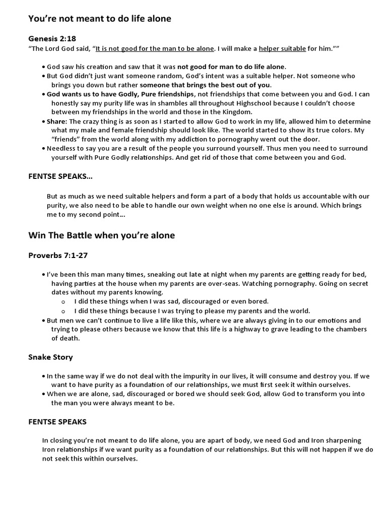 Purity Lesson For Teens | PDF