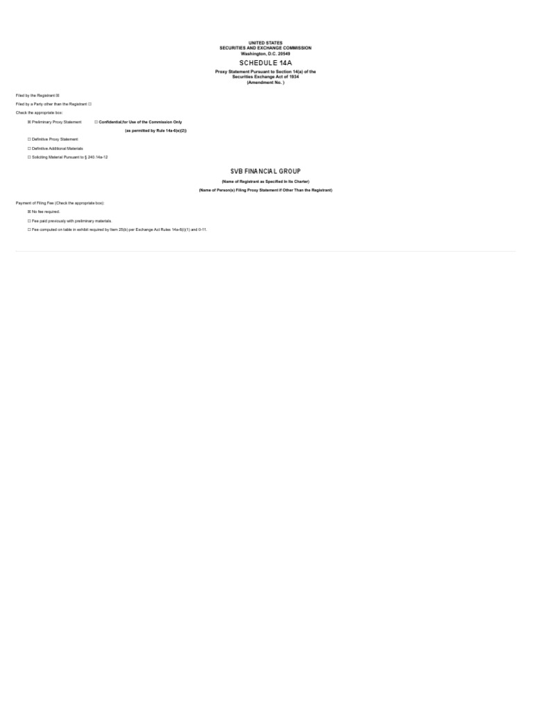 Schedule 14A: SVB Financial Group | PDF | Proxy Voting | Corporate ...