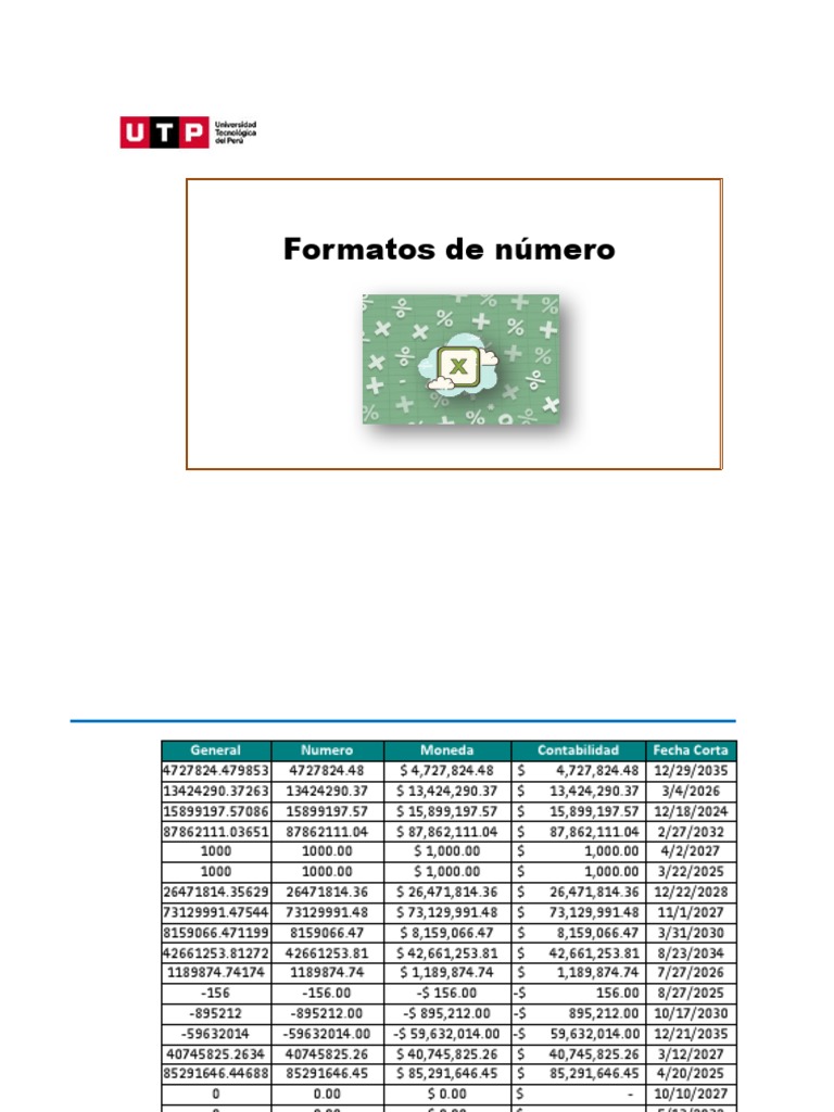 SEMANA 2 - Ejercicio de Formatos de Número | PDF