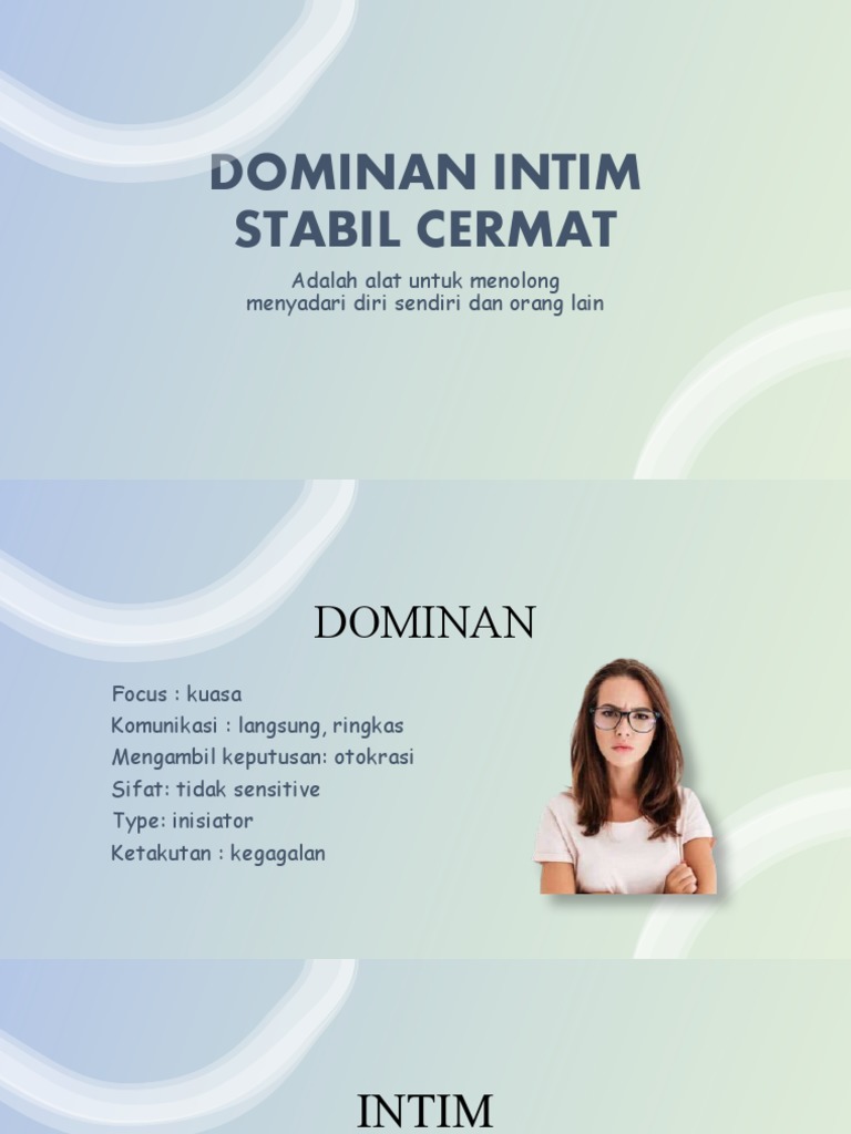 Dominan Intim Stabil Cermat: Adalah Alat Untuk Menolong Menyadari Diri Sendiri Dan Orang Lain | PDF