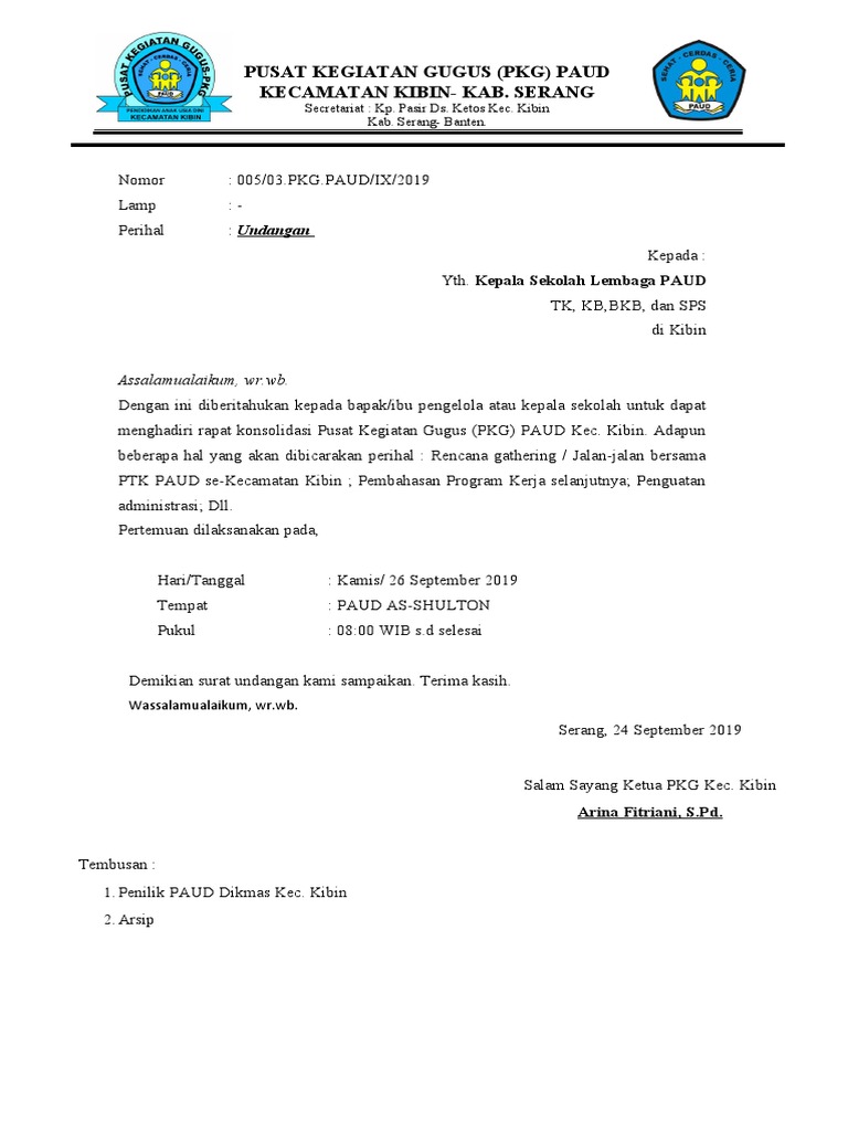 Surat Undangan PKG | PDF