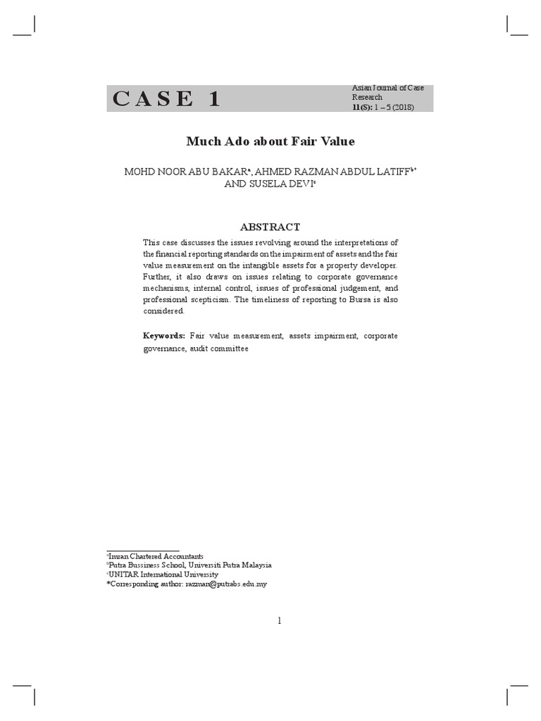 Much Ado Fair Value | PDF | Valuation (Finance) | Audit