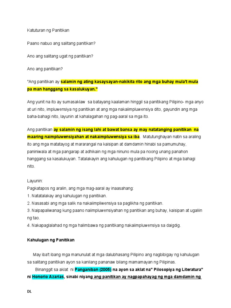 Katuturan NG Panitikan PDF Free | PDF
