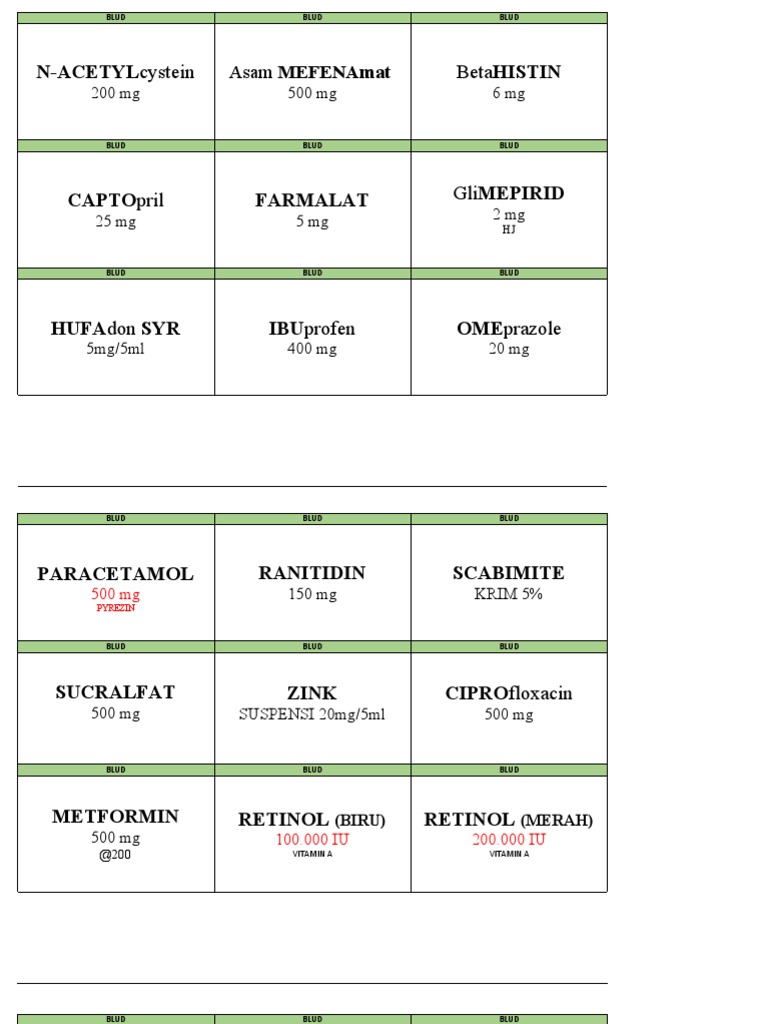 Label Obat BLUD (Hijau) | PDF | Senyawa Organik | Narkoba