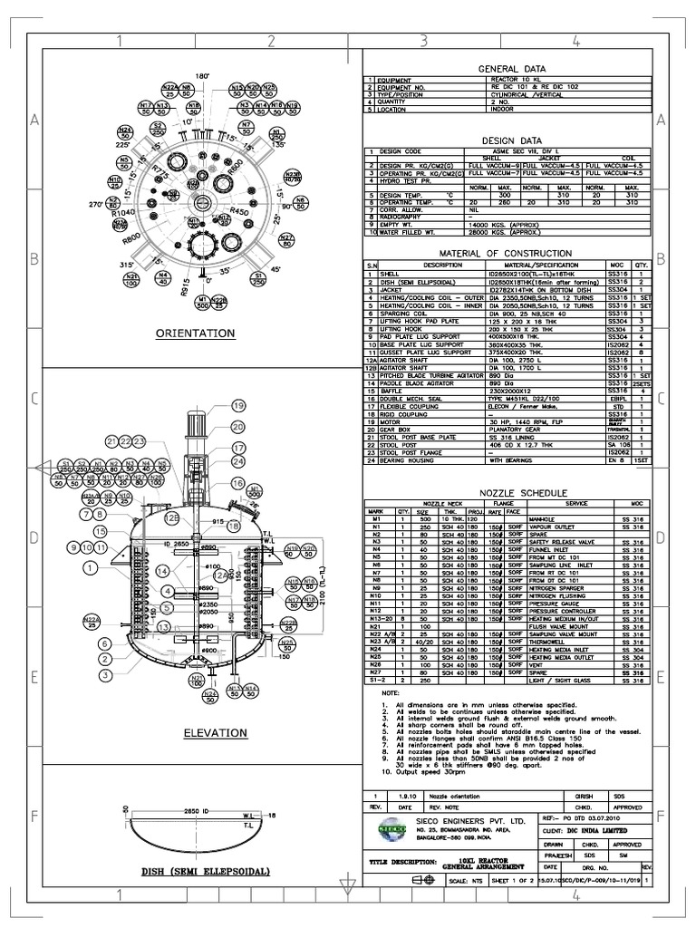 10KL-reactor Drawing | PDF
