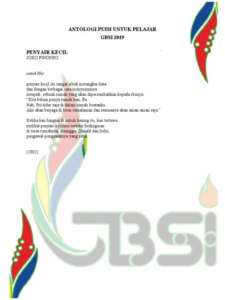 Antologi Puisi Pelajar | PDF