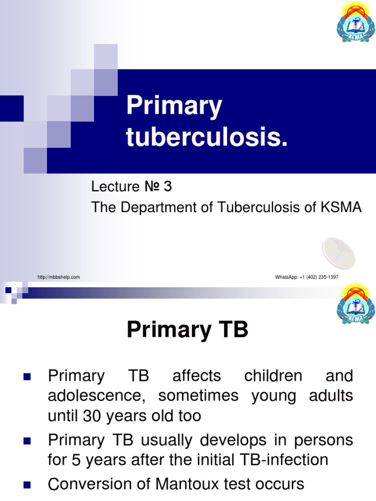 Primary Tuberculosis.: 3 The Department of Tuberculosis of KSMA | PDF ...