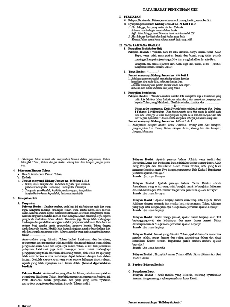 Tata Ibadat Peneguhan Sid1 | PDF