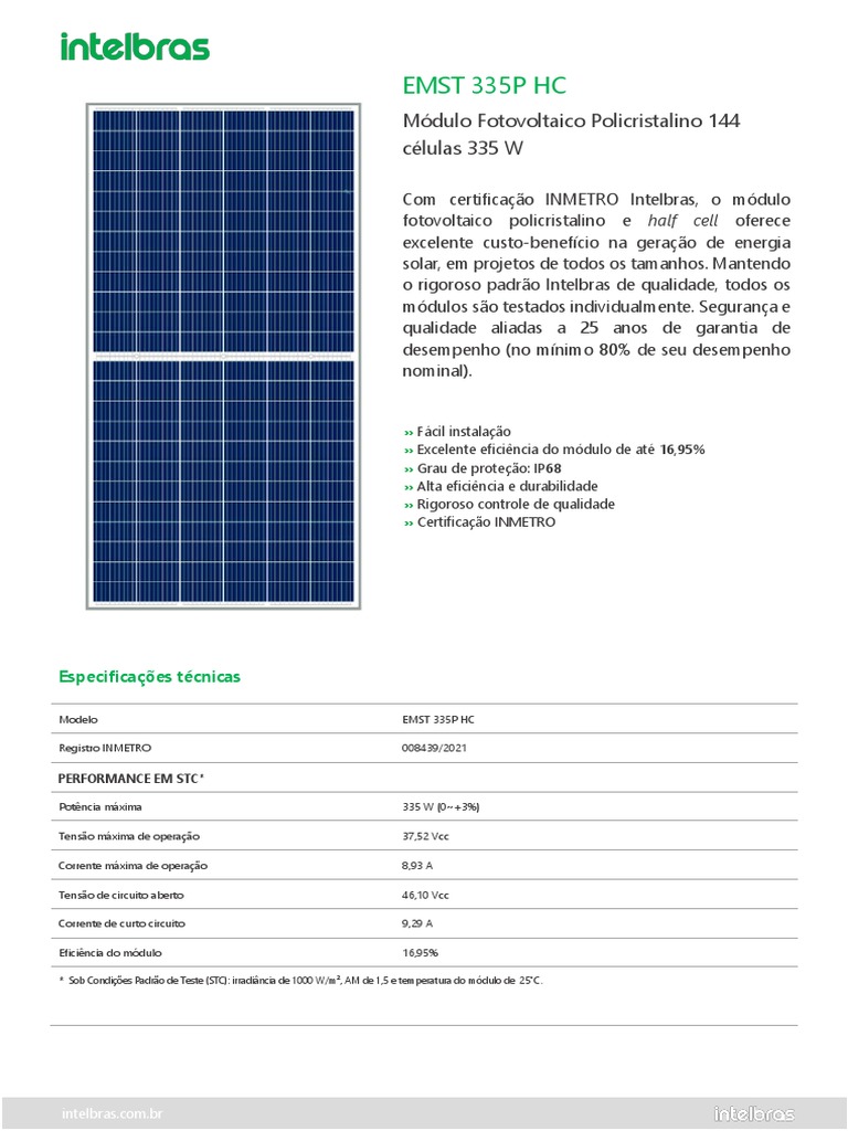 335W-datasheet-EMST-335P - Intelbras | PDF | Quantidades físicas ...