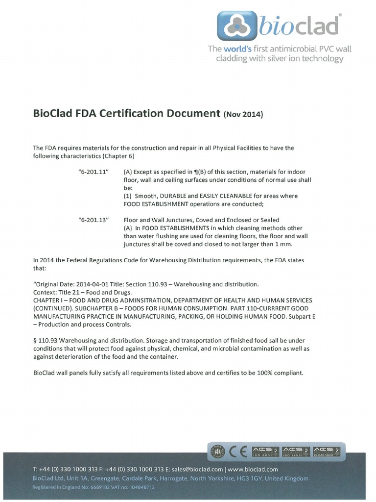 Certificate BioClad | PDF