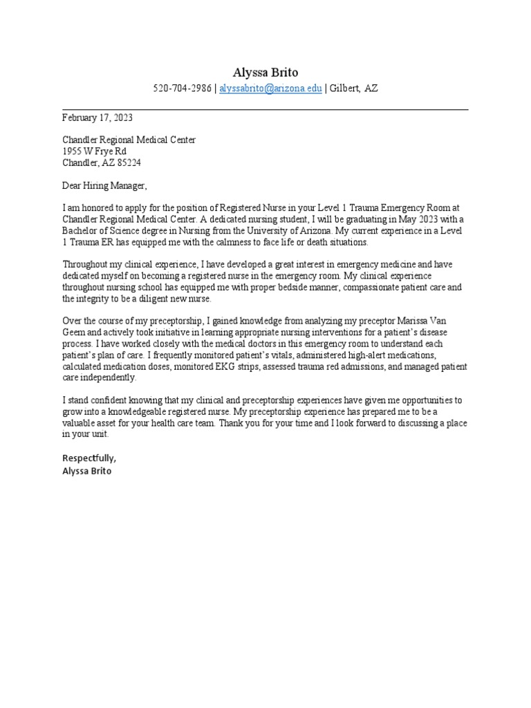 Brito Alyssa Cover Letter | PDF