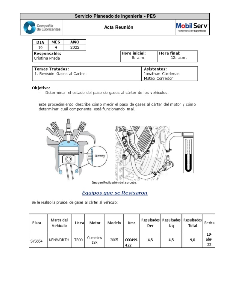 Prueba Blow by | PDF | Turbocompresor | Motores