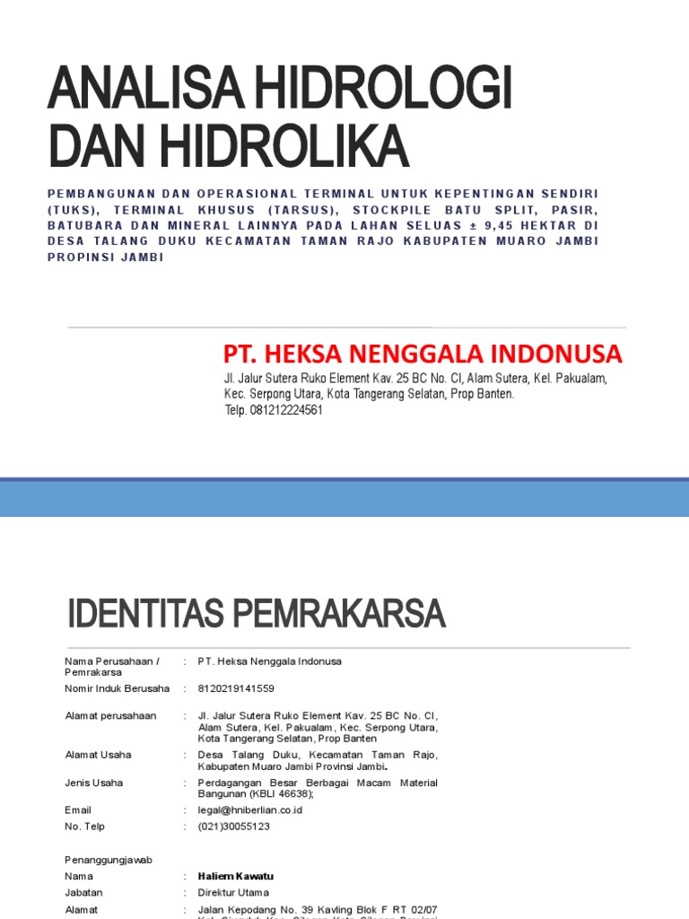 Analisa Hidrologi Dan Hidrolika | PDF