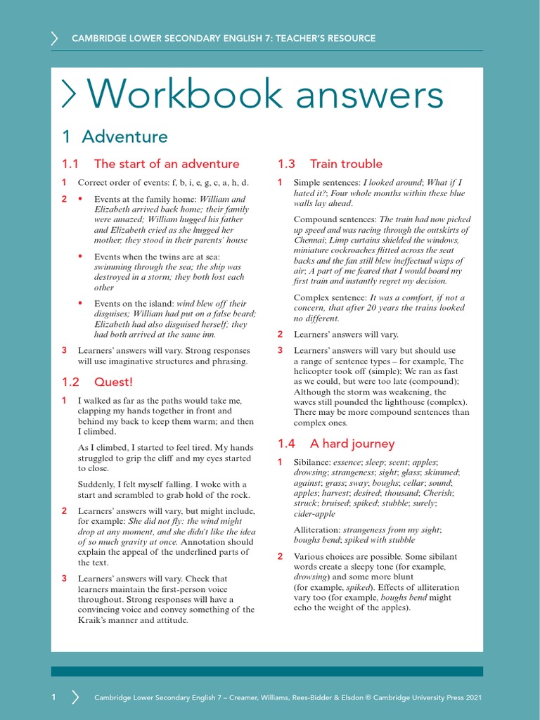 LS English 7 Workbook Answers | PDF | Ellipsis | Homeschooling