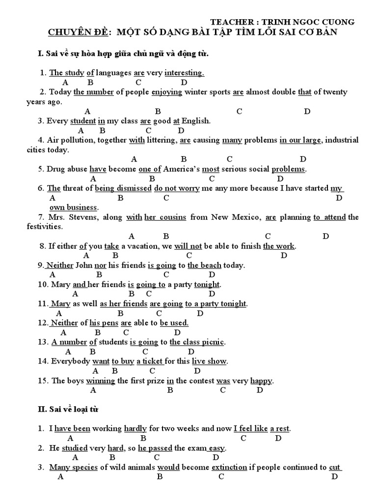 Chuyen de Tim Loi Sai THPT | PDF