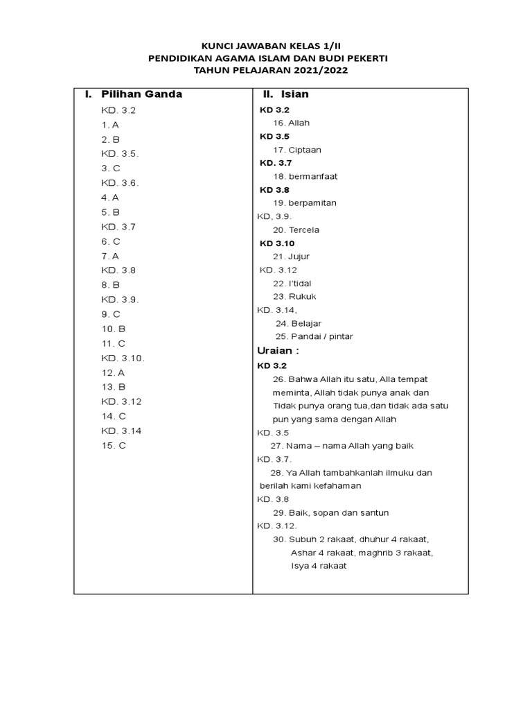 Kunci Jawaban Pat Pai | PDF