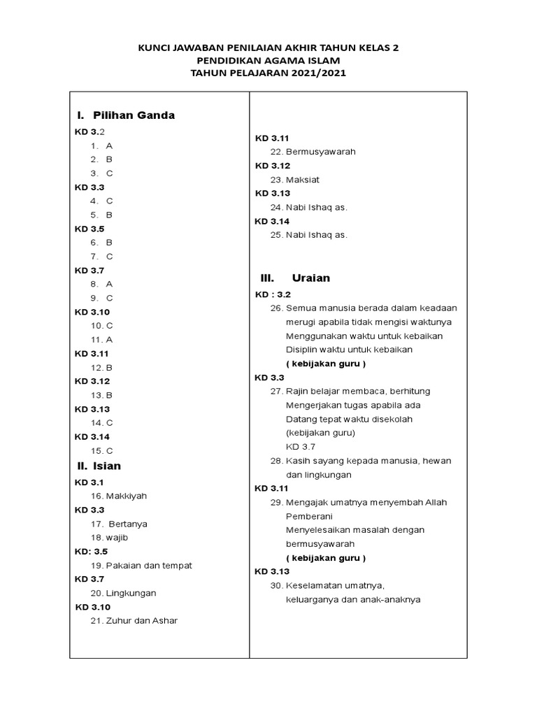 Kunci Jawaban Pat Pai | PDF