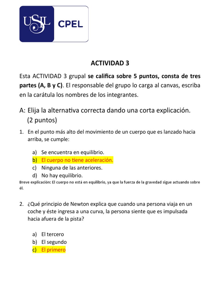 Actividad 3: Fuerzas y Movimiento | PDF | Fuerza | Aceleración